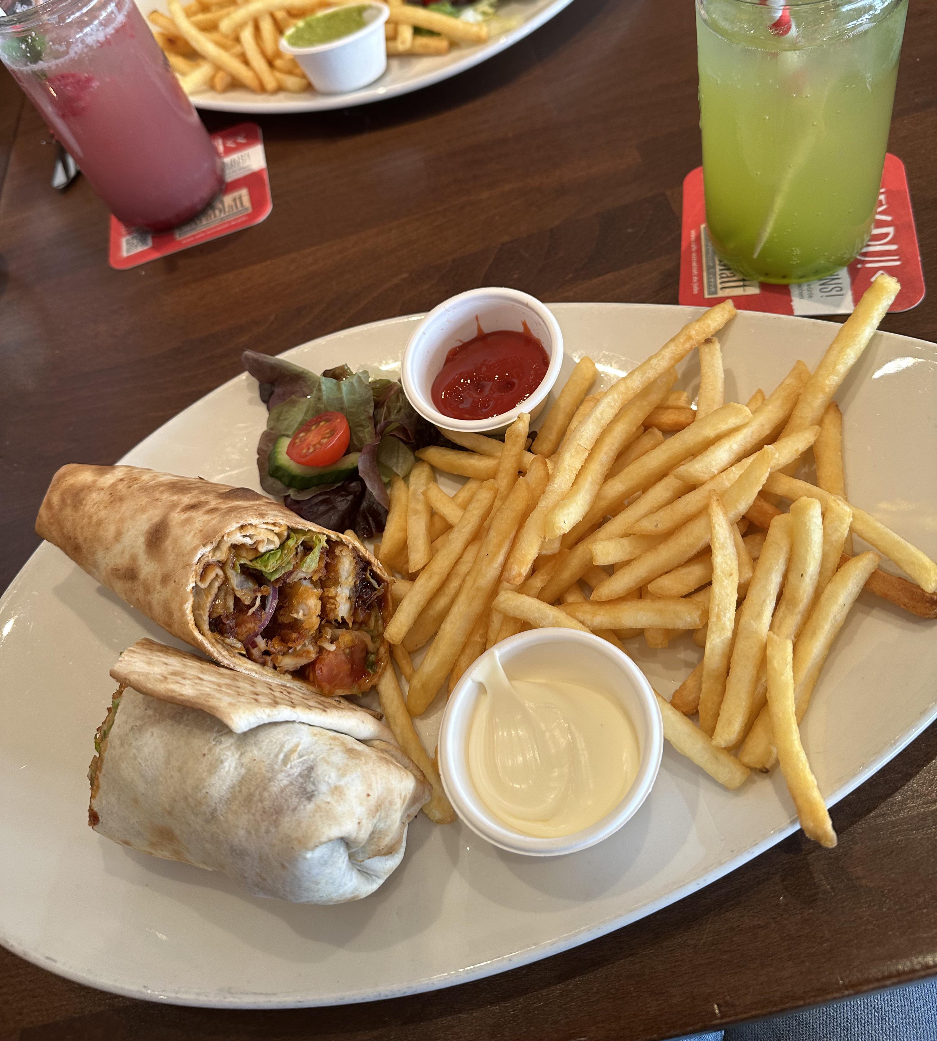 Chicken wrap with fries - foodiedude