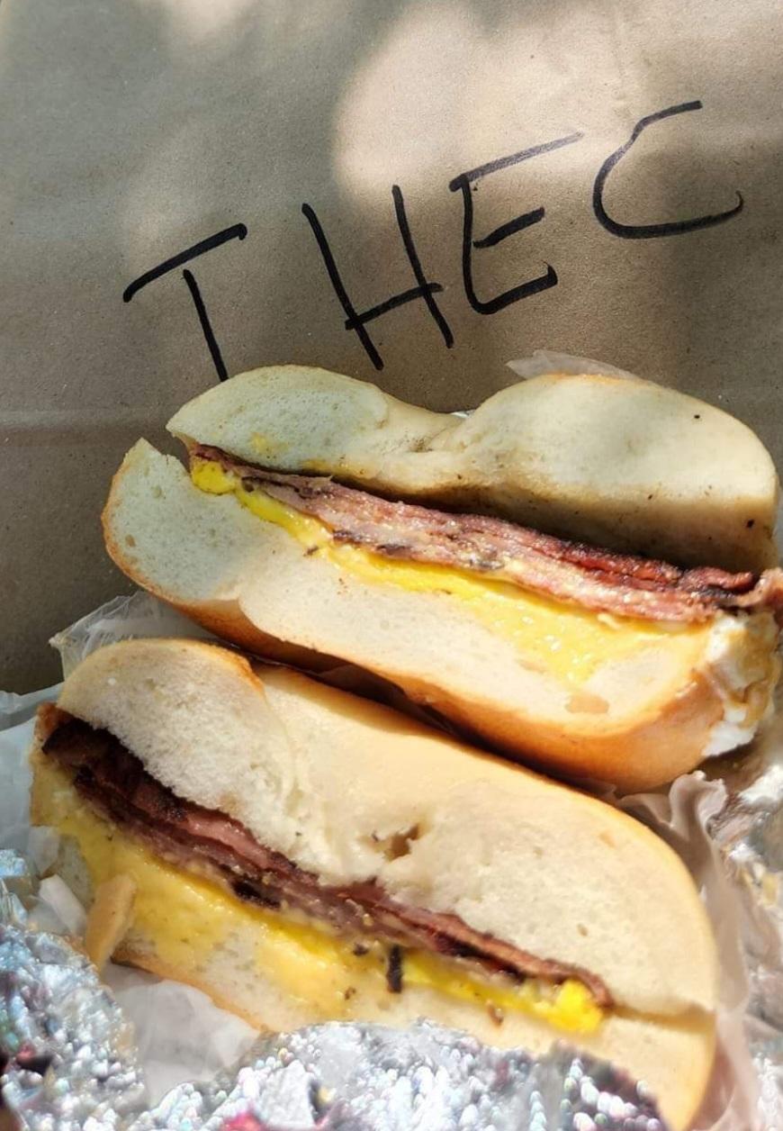 Taylor Ham Egg Cheese on bagel - foodiedude
