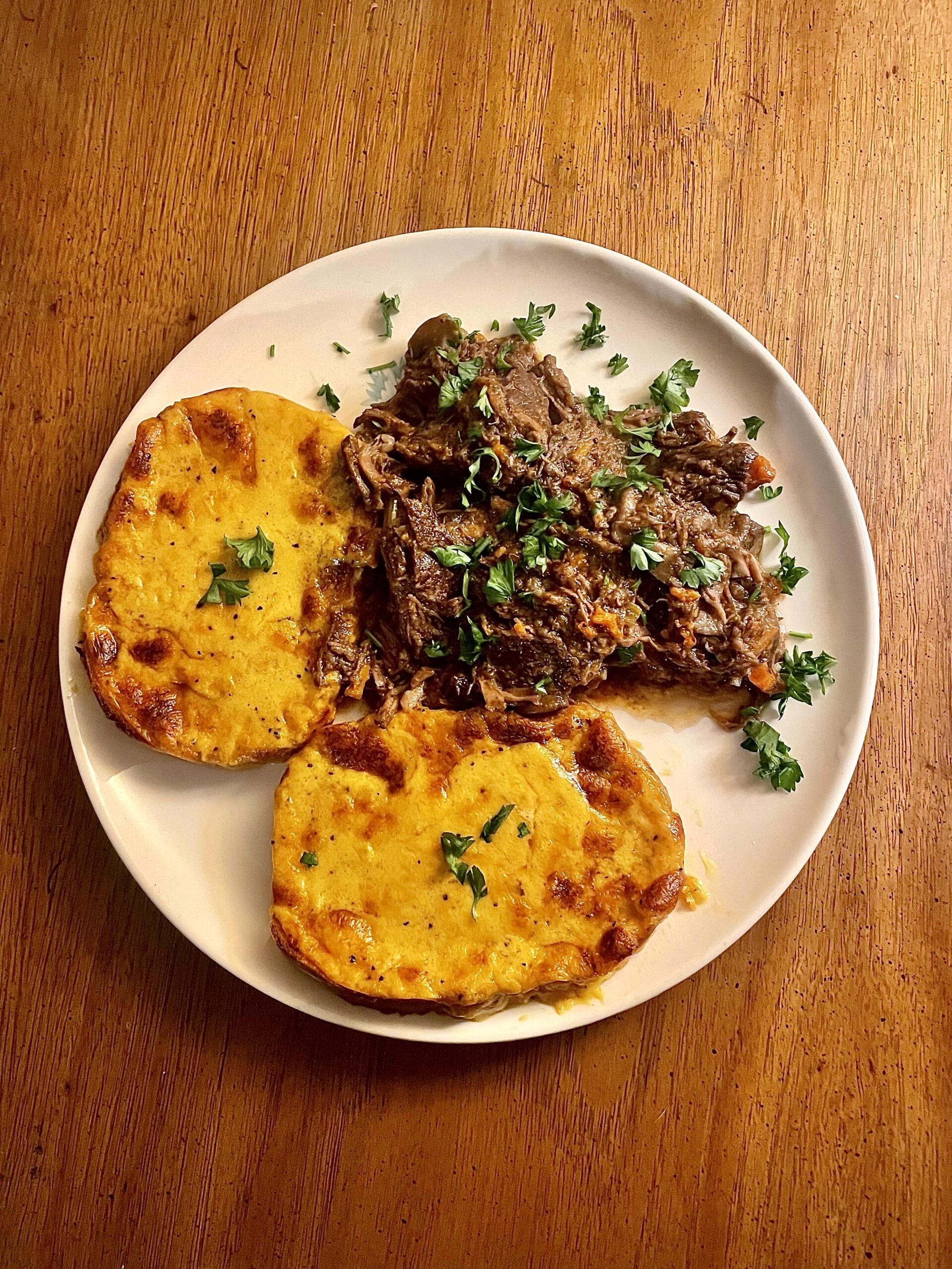 Homemade Welsh rarebit and pot roast. - foodiedude