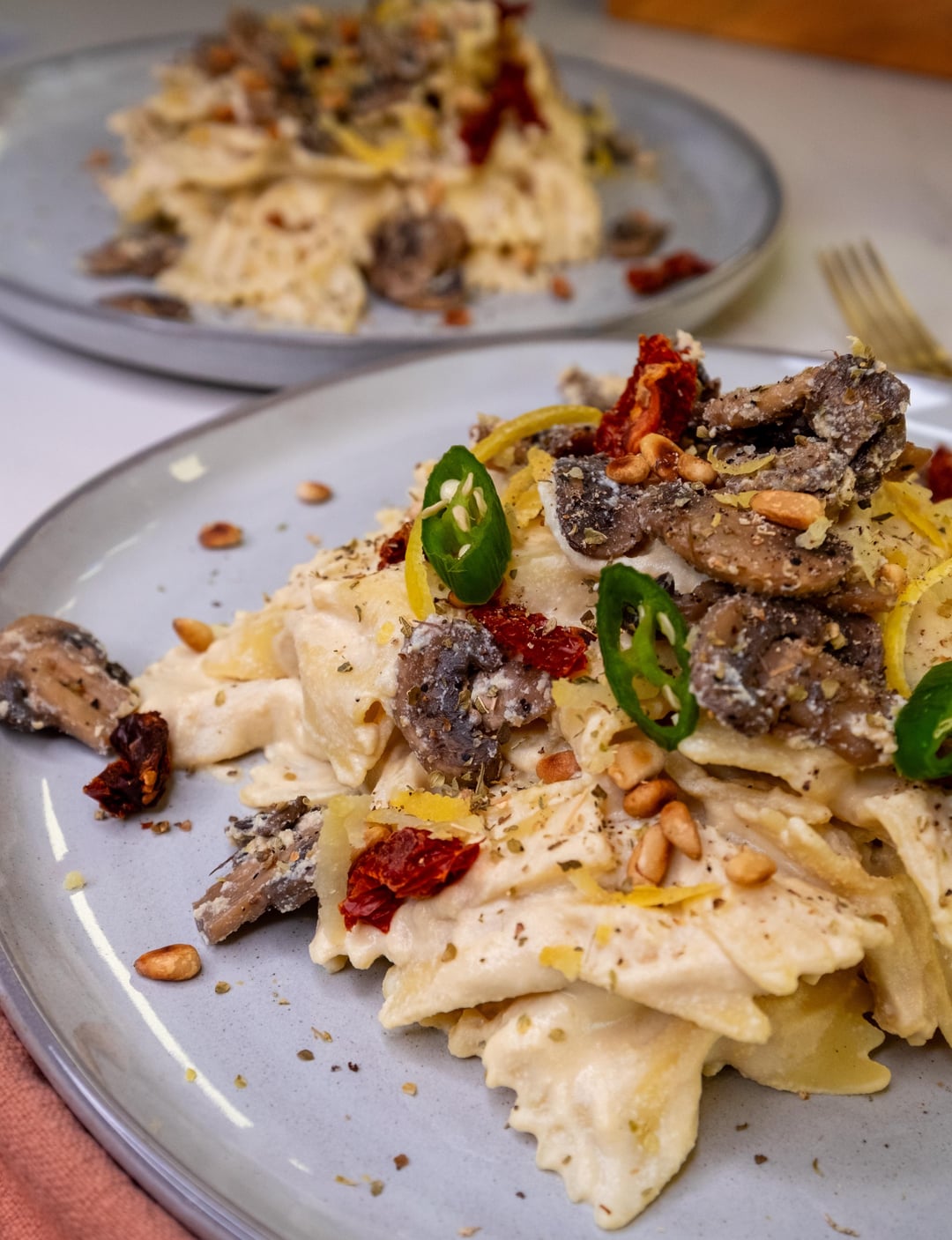 🌱🍋WFPB Lemon Ricotta Pasta ~ High Protein, Low Calorie, Healthy, Vegan ...